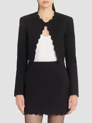 Chloé Scalloped Stretch-cotton Blazer