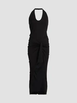 ET OCHS Kai Tie-waist Ruched Maxi Dress - Black