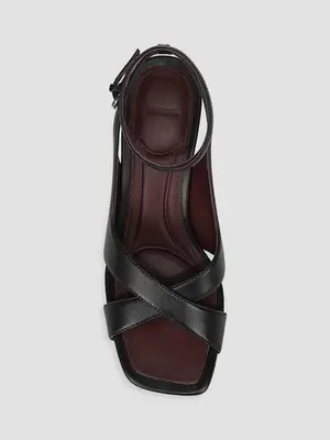 Vince Lola 65mm Leather Strappy Sandals - Black