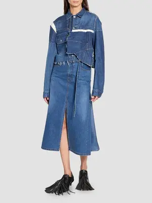 Sacai Denim Hybrid Midi-skirt
