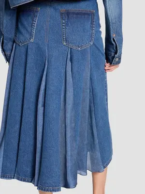 Sacai Denim Hybrid Midi-skirt