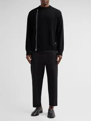 Sacai Asymmetric Zip Wool Knit Sweater