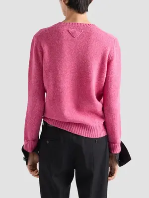 Prada Shetland Wool Crewneck Sweater - Pink