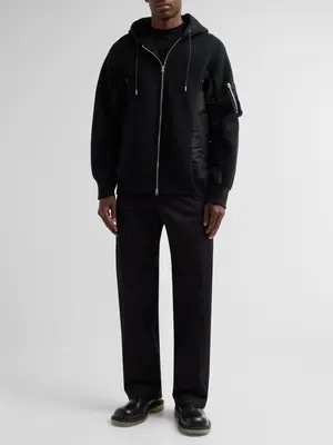 Sacai Sponge Sweat X Nylon Twill Hoodie