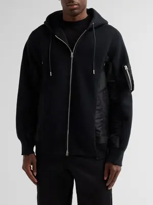 Sacai Sponge Sweat X Nylon Twill Hoodie