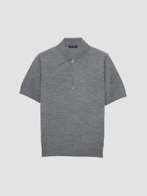 Prada Superfine Wool Polo Shirt - Grey