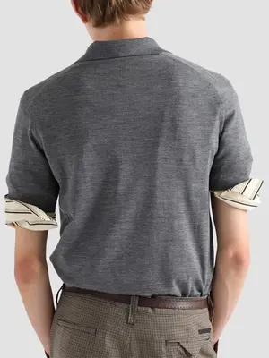 Prada Superfine Wool Polo Shirt - Grey