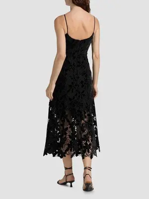 AS IT MAY Gracie Velvet Lace Midi-dress