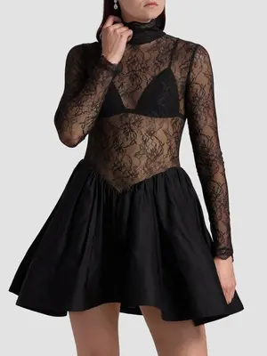 Bcbgmaxazria Stretch Lace Bubble Minidress