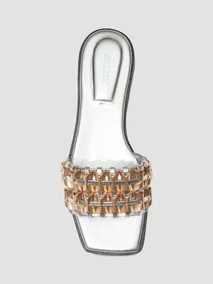 Simkhai Faye Beaded Metallic Leather Flats