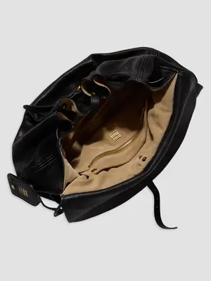 Miu Miu Leather Hobo Bag - Black