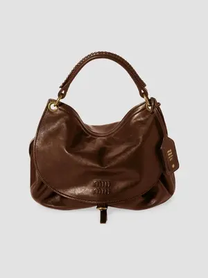 Miu Miu Leather Hobo Bag - Brown