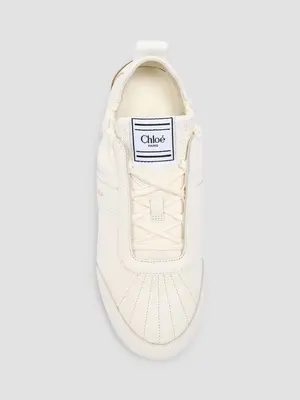 Chloé Kick Leather Low-top Sneakers - Eggshell