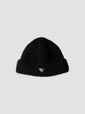 Prada Fleece And Wool Beanie Black