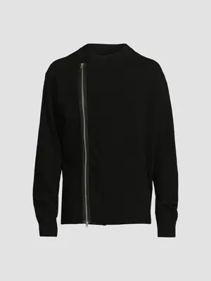 Sacai Wool Zip-front Cardigan - Black