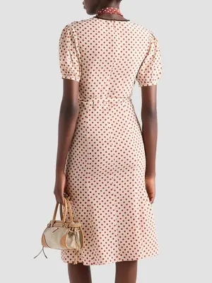 Prada Polka-dot Marocain Dress