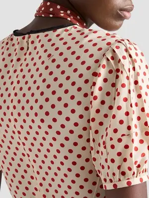 Prada Polka-dot Marocain Dress