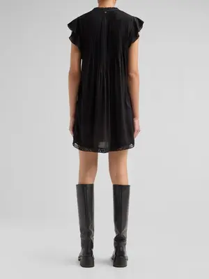 Poupette St Barth Sasha Ruffled Pleated Minidress