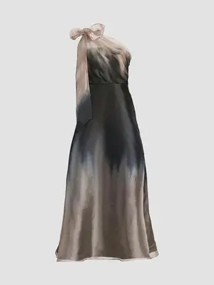 KAY UNGER Victoria Ombré Organza One-shoulder Gown