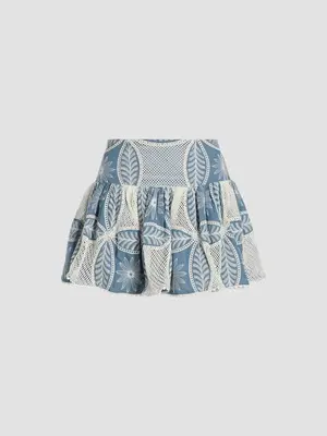 Poupette St Barth Colleen Embellished Cotton Miniskirt