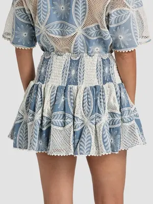 Poupette St Barth Colleen Embellished Cotton Miniskirt