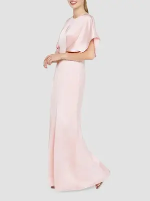 KAY UNGER Lennox Satin A-line Gown
