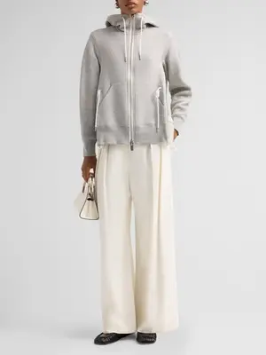 Sacai Sponge Sweat Nylon Twill Hoodie