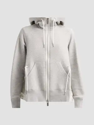 Sacai Sponge Sweat Nylon Twill Hoodie - Gray