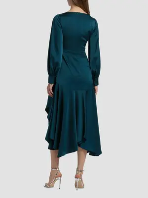 Theia Florence Asymmetric Handkerchief Midi-dress