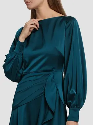 Theia Florence Asymmetric Handkerchief Midi-dress