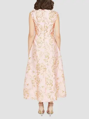 KAY UNGER Saylor Rose Jacquard Tea-length Cocktail Dress