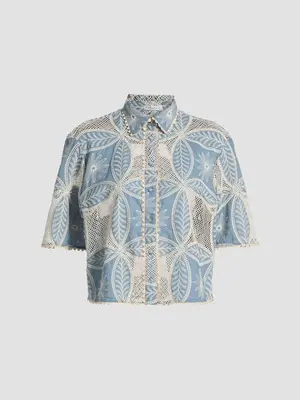 Poupette St Barth Java Embellished Button-front Shirt