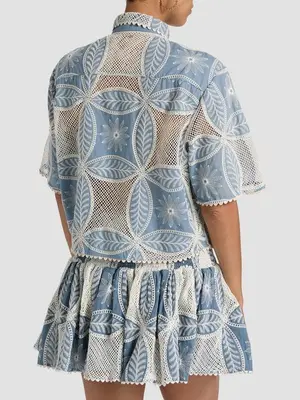 Poupette St Barth Java Embellished Button-front Shirt