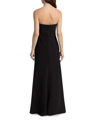AS IT MAY Eve Crepe & Satin Strapless Gown