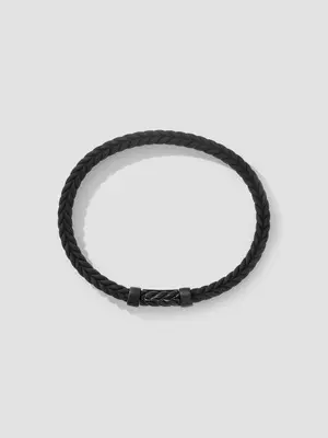 David Yurman Chevron Rubber Bracelet With Titanium - Black