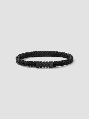 David Yurman Chevron Rubber Bracelet With Titanium