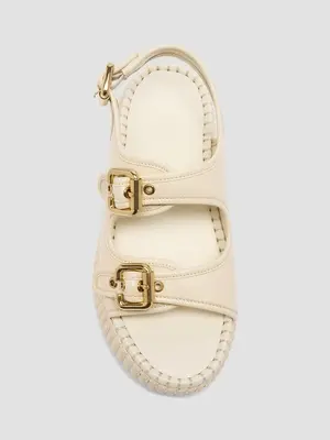 Chloé Nama 50mm Suede Flatform Sandals - Eggshell