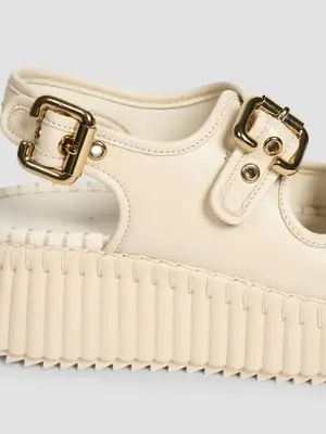 Chloé Nama 50mm Suede Flatform Sandals - Eggshell