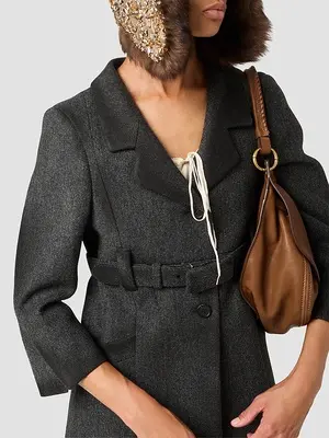 Miu Miu Single-breasted Double Wool Coat - Grey