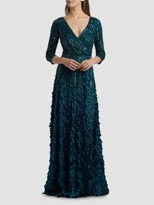 Theia Arabella Beaded A-line Gown