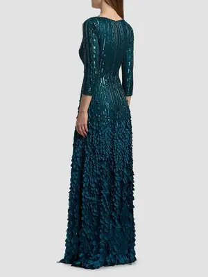 Theia Arabella Beaded A-line Gown