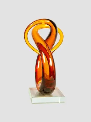 DALE TIFFANY Amber Orbit Glass Sculpture