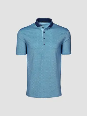 Greyson Pathfinder Deco Print Polo Shirt - Wolf Blue