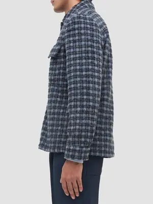 Simkhai Caleb Plaid Fleece Zip-front Shirt Jacket