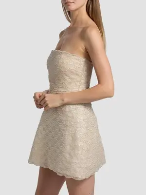 Theia Amanda Embellished Strapless Cocktail Dress