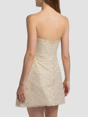 Theia Amanda Embellished Strapless Cocktail Dress
