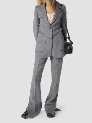 Miu Miu Double Wool Pants - Grey