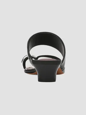 Vince Stacy 40mm Leather Thong Sandals - Black