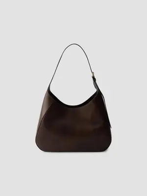 Prada Boogie Large Leather Shoulder Bag - Brown