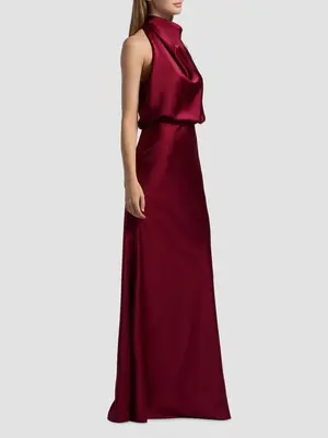 Halston Ada Satin Halter Gown